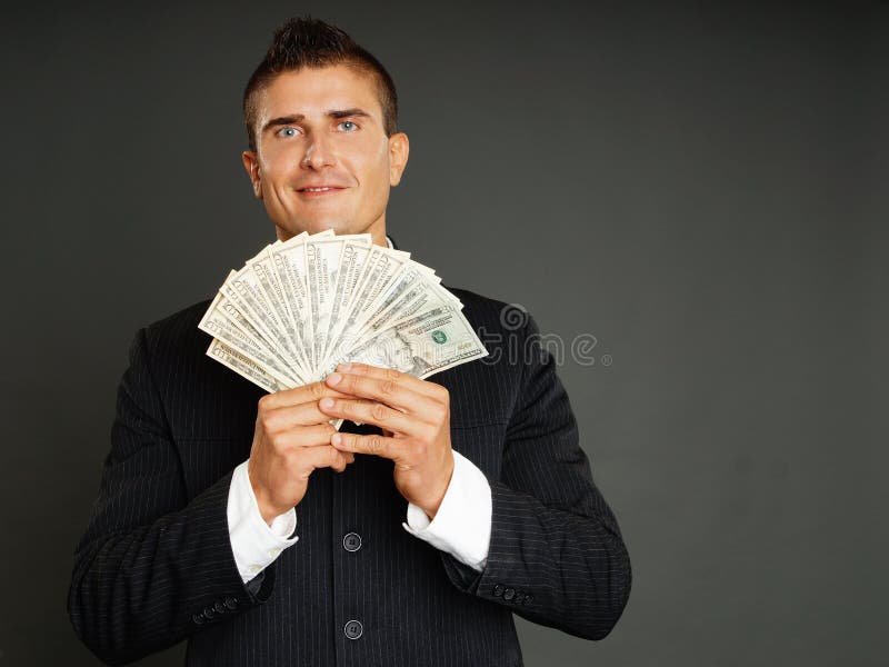 Young Businessman with Money Stock Photo - Image of person, manager ...