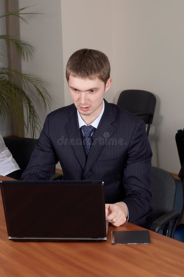 Young Businessman in Office Stock Photo - Image of good, people: 12307914