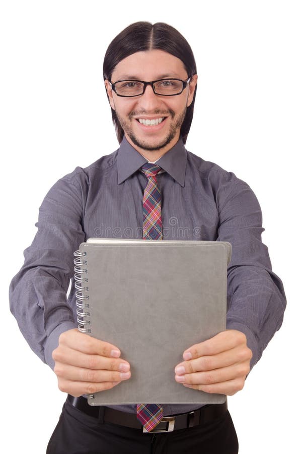 Young Businessman With Paper Isolated On White Stock Image - Image of ... Young Businessman With Paper Isolated On White Stock Image - Image of ...