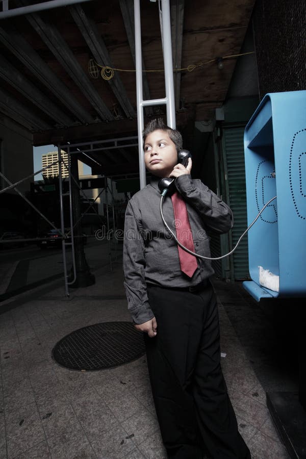 Young Businessman on the Pay Phone Stock Image - Image of vertical ...