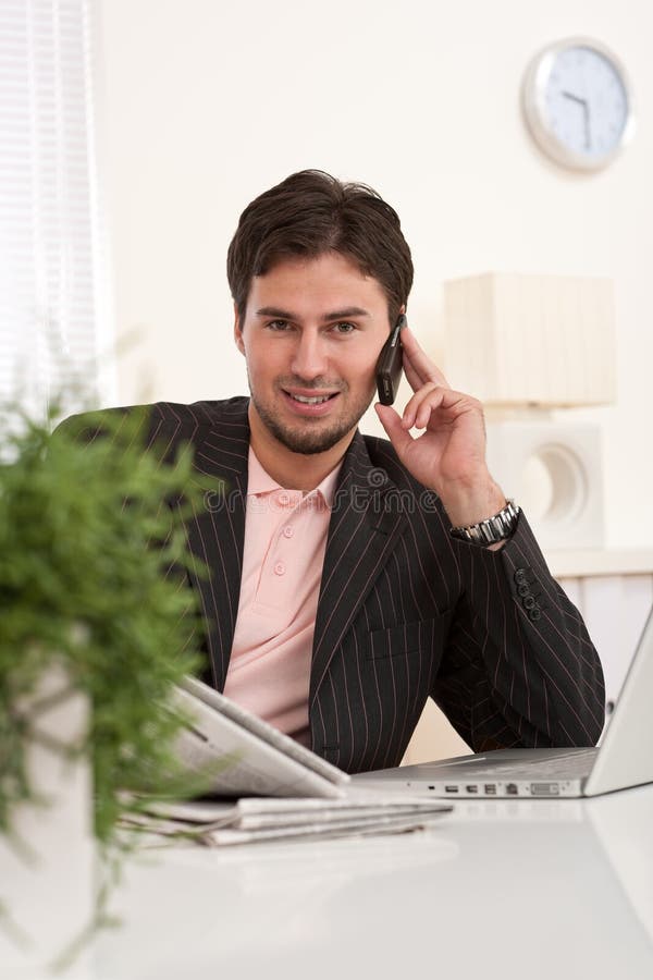 Young Businessman on the Phone Stock Photo - Image of leadership, call ...