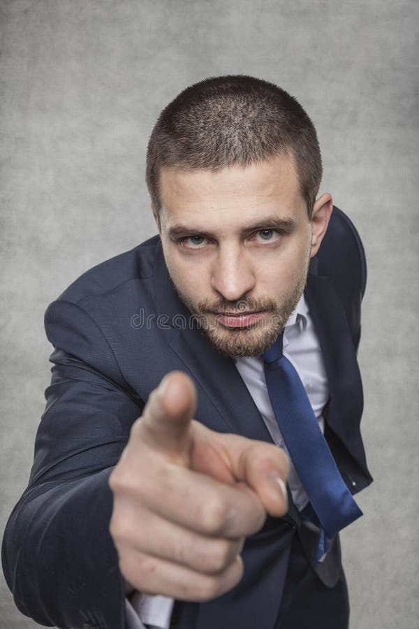 Young Businessman Pointing at You Stock Image - Image of finger, people ...