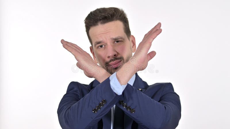 Businessman Saying No with Finger Sign, Chroma Key Stock Image - Image ...