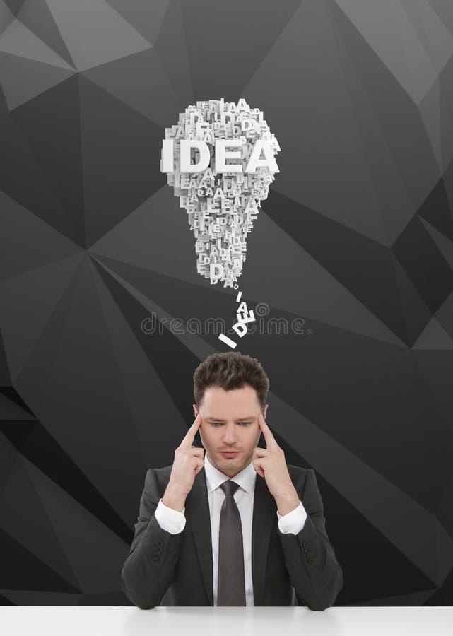Young businessman sitting stock illustration. Illustration of idea ...
