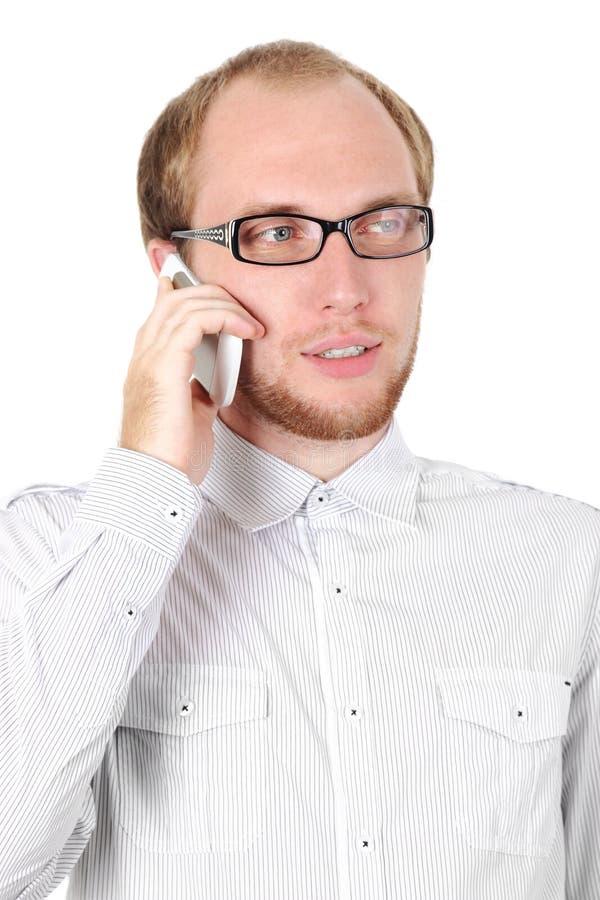 Young Businessman Speaking on Mobile Stock Image - Image of discussion ...
