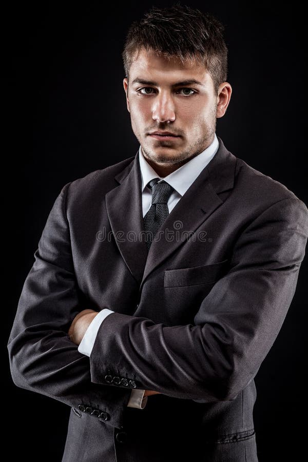 Young Man on Dark Background Stock Image - Image of cool, sportsman ...