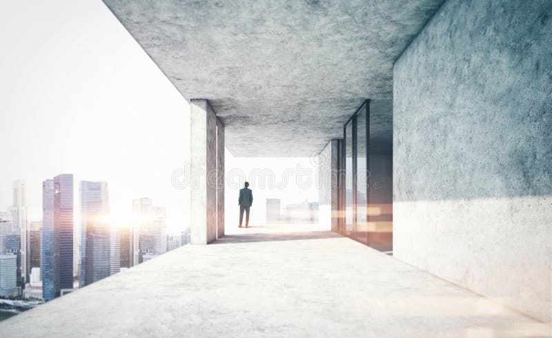 Young Businessman Standing on the Edge of Stock Photo - Image of ...