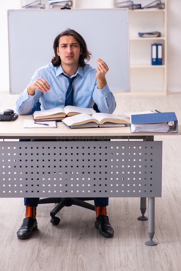Young Businessman Student Studying at Workplace Stock Photo - Image of ...