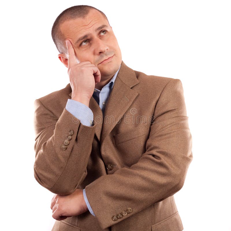 Business man thinking stock photo. Image of calm, style - 49634840