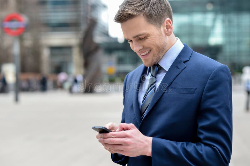 Businessman Using Smart Phone Stock Image - Image of architect, message ...