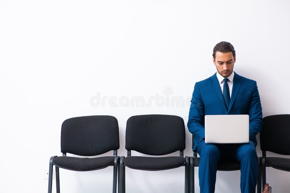 Young Businessman Waiting for an Interview at Hall Stock Image - Image ...