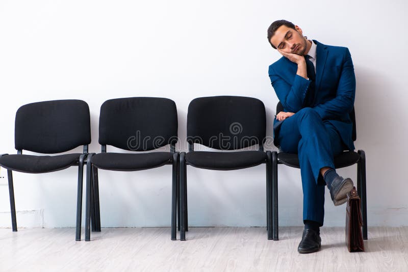 Young Businessman Waiting for an Interview at Hall Stock Image - Image ...