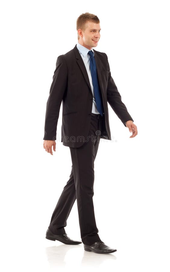 Walking businessman stock photo. Image of length, isolated - 10189054
