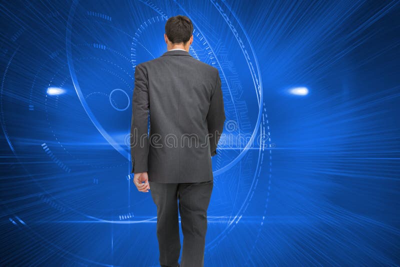 Young Businessman Walking Away from Camera Stock Image - Image of ...