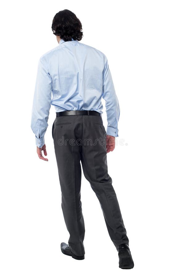 Young Businessman in Walking Posture Stock Photo - Image of back ...