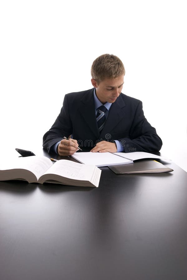 Young businessman at work stock photo. Image of suit, male - 7157744
