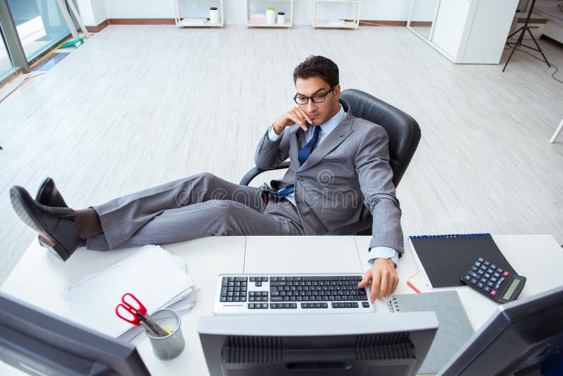 Thoughtful Boss Sitting His Desk Stock Photos - Download 107 Royalty ...