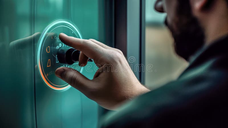 Businessman Working on a Virtual Screen of the Future Using Digital ...