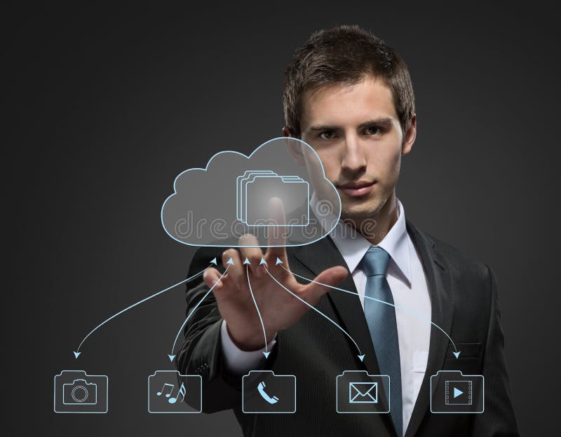 Businessman Working with Modern Virtual Technology Stock Image - Image ...