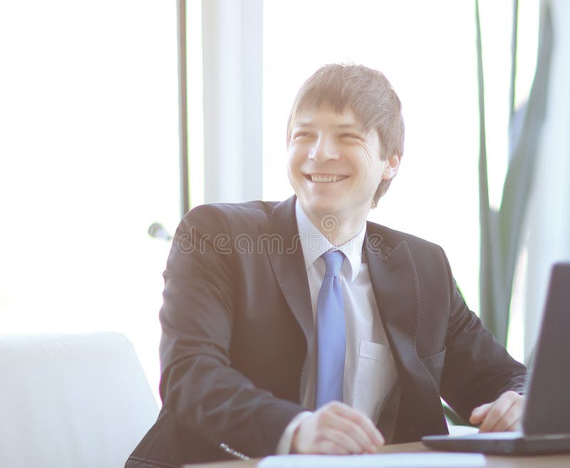 Young Businessman on Workplace in the Office Stock Image - Image of ...