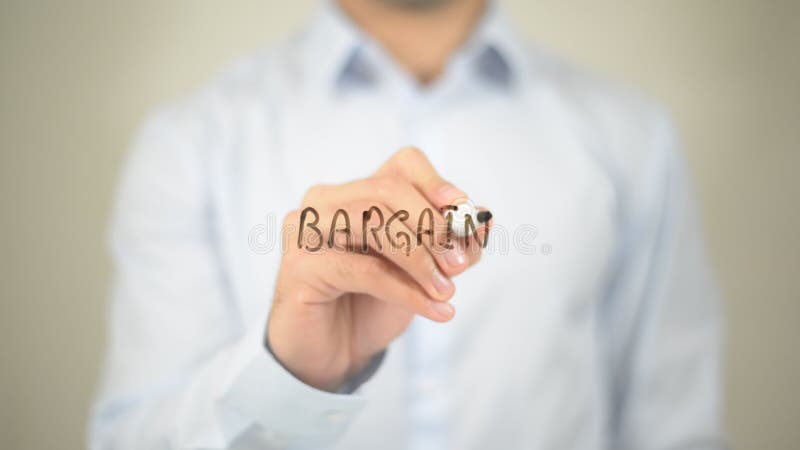 Bargain, Writing on Transparent Screen Stock Photo - Image of cart ...