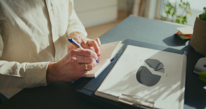 Businessman Taking Down Notes in Diary Stock Video - Video of workplace ...