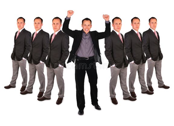 Young businessman. Yeah! stock photo. Image of crowd, employment - 9003696