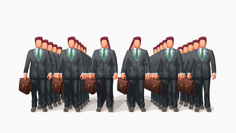 Young Professional Businessmen Clone Army Stock Illustrations – 1 Young ...