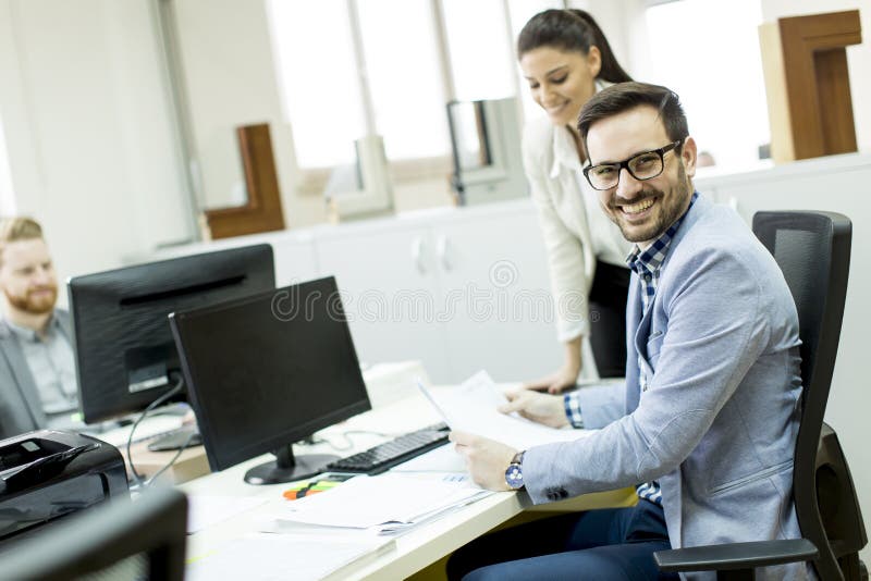 Young Businesspeople Working in Modern Office Stock Photo - Image of ...