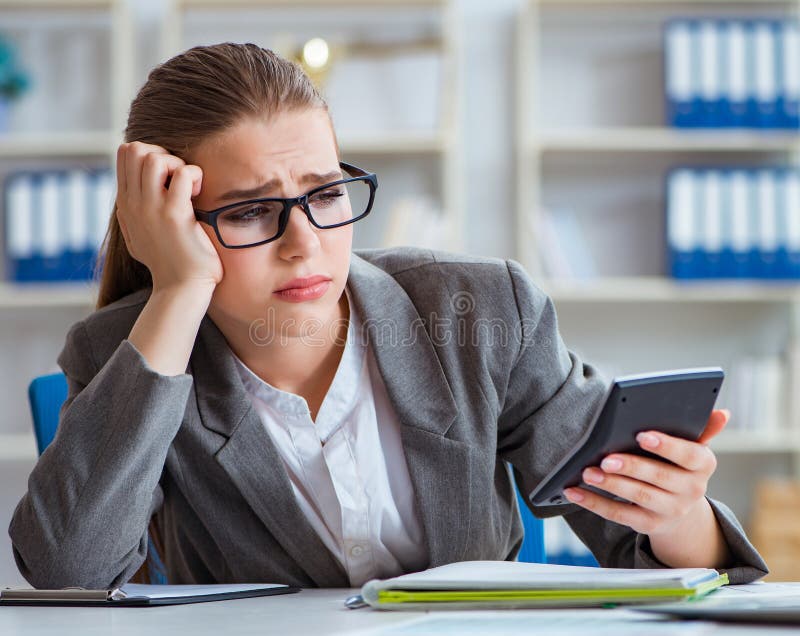 Young Businesswoman Accountant Working in the Office Stock Photo ...