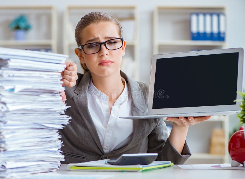 Young Businesswoman Accountant Working in the Office Stock Photo ...