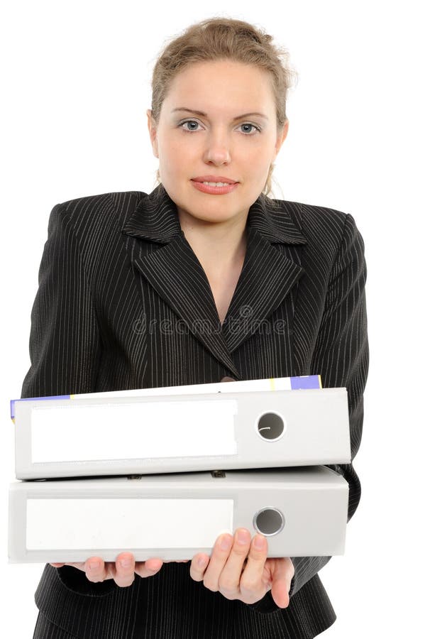 Young Businesswoman Holding a Folder Stock Photo - Image of beauty ...