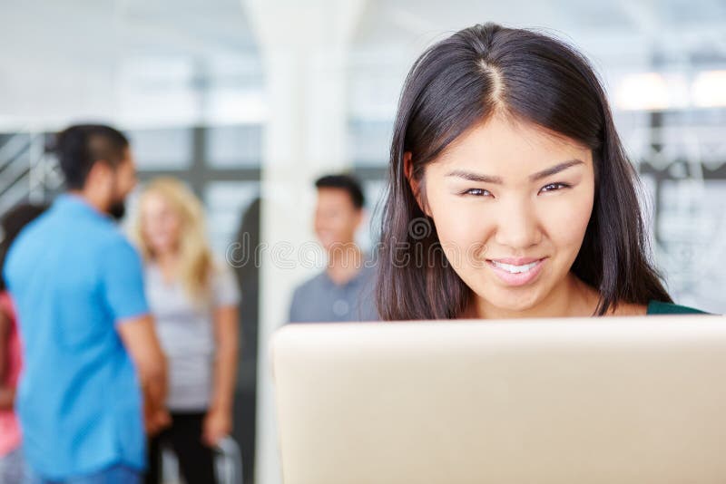 Young Businesswoman with Laptop Stock Photo - Image of women, portrait ...