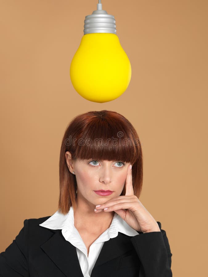 Bulb Thinking of Creative Business Idea Stock Photo - Image of bright ...