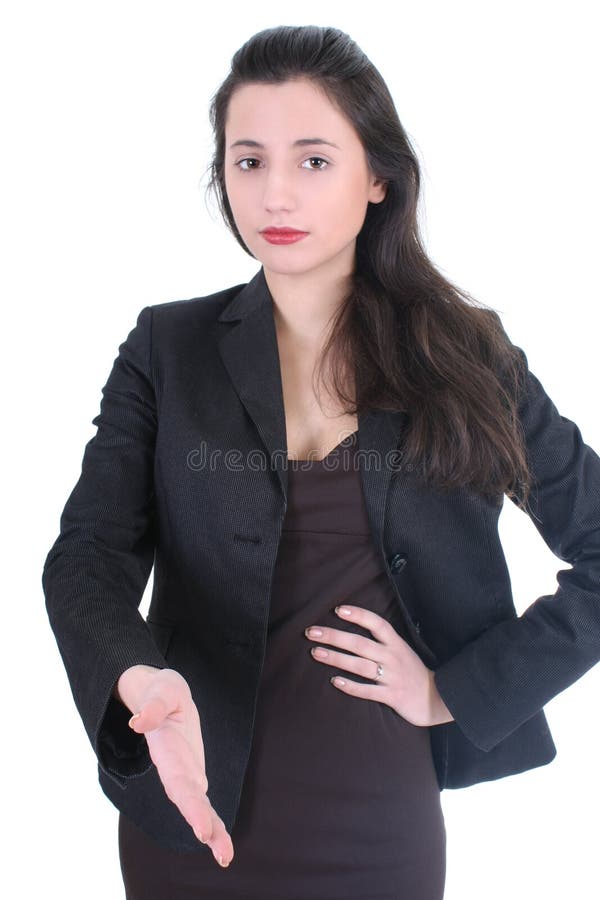Young Businesswoman Offering Hand Stock Photo - Image of handshake ...