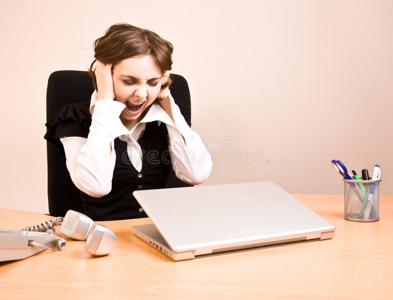 Young Businesswoman Screaming Stock Image - Image of lawyer, busy: 12591269