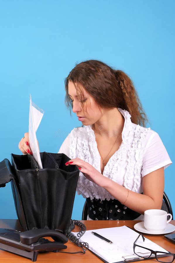 Young Businesswoman Searching Some Stock Photo - Image of modern ...