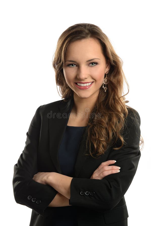 Young Businesswoman Smiling Stock Image - Image of pretty, confident ...