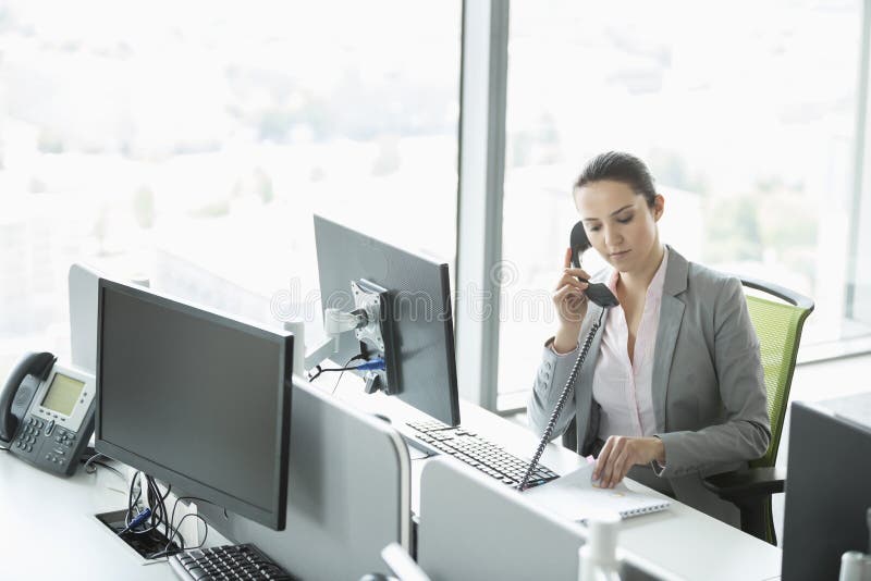 Telephone Workers at Office Stock Photo - Image of glasses ...