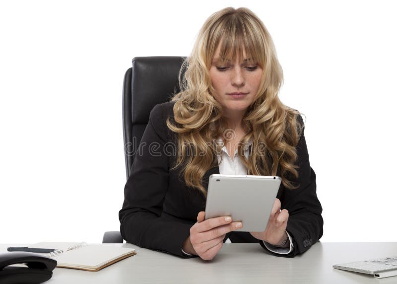 Young Businesswoman Working Online Stock Image - Image of happy ...