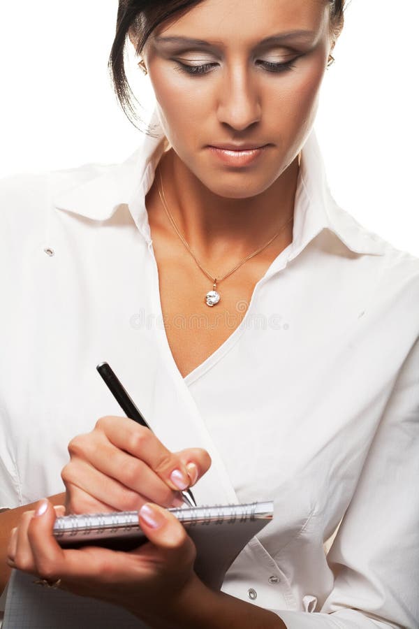 Young Secretary Taking Notes Stock Photo - Image of american, isolated ...