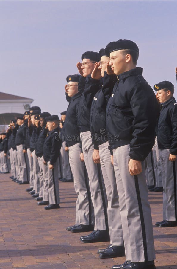 Young Cadets Saluting editorial stock photo. Image of school - 26888618