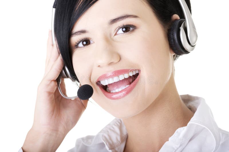 Young Call-center Assistant Smiling at the Camera Stock Photo - Image ...