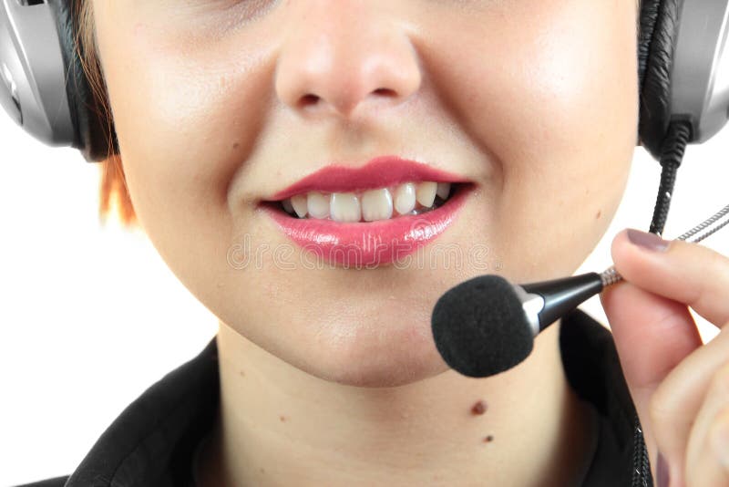 Young Call Center Assistant Smiling at the Camera Stock Photo - Image ...