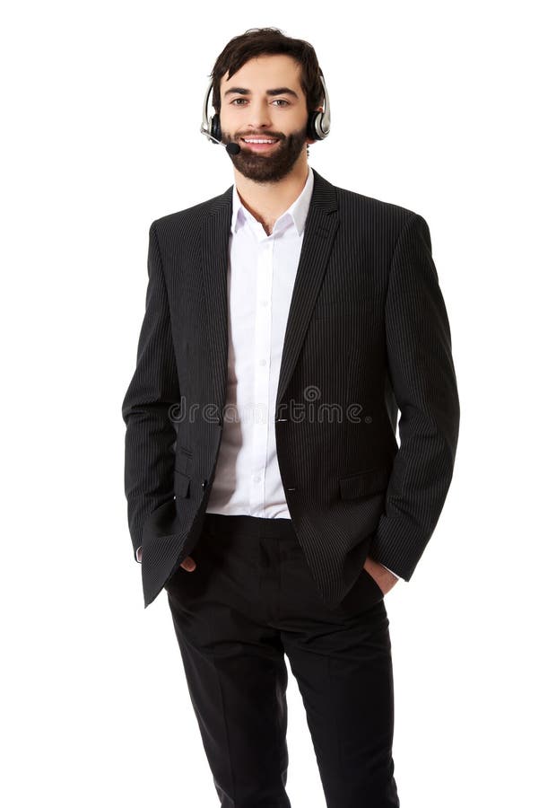 Young call center man. stock image. Image of consultant - 50071469