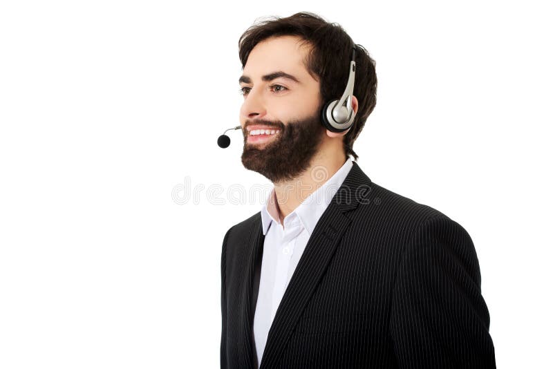 Young call center man. stock image. Image of adult, center - 51177885
