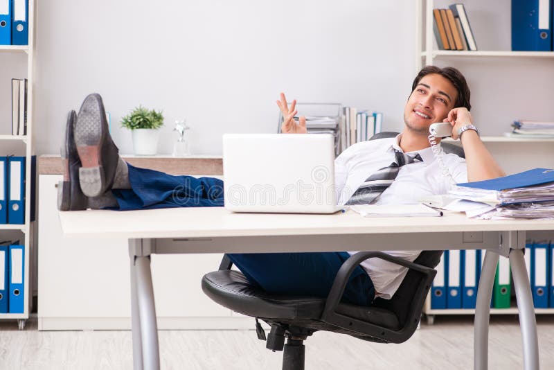 The Young Call Center Operator Speaking on Phone Stock Image - Image of ...