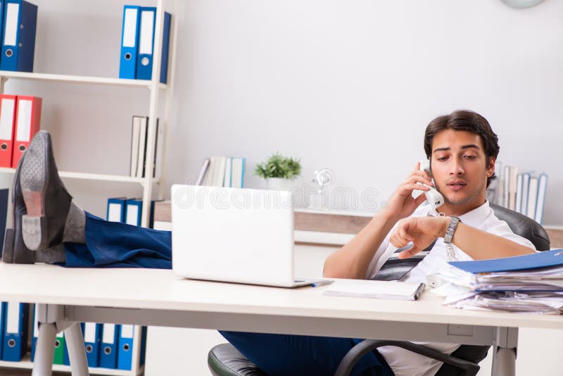 The Young Call Center Operator Speaking on Phone Stock Image - Image of ...