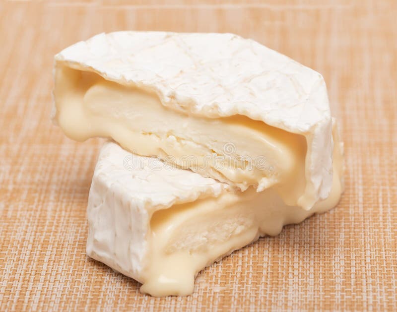 Young Camembert Cheese with Liquid Texture Stock Photo - Image of young ...