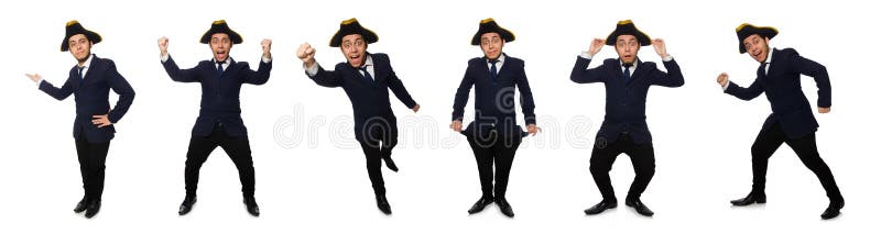 The Young Captain Isolated on White Stock Photo - Image of employee ...